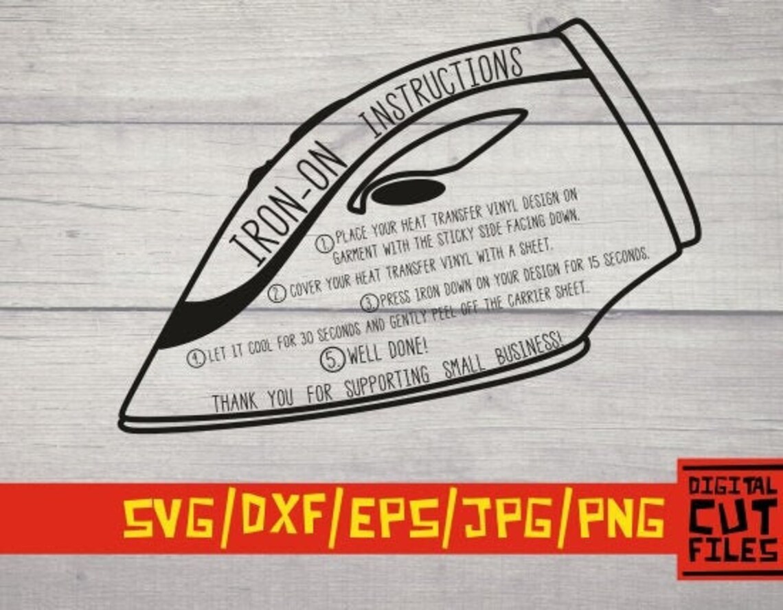 2x Iron on Instructions Svg Care Instruction Cards Svg - Etsy