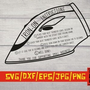 2x Iron on Instructions Svg Care Instruction Cards Svg - Etsy