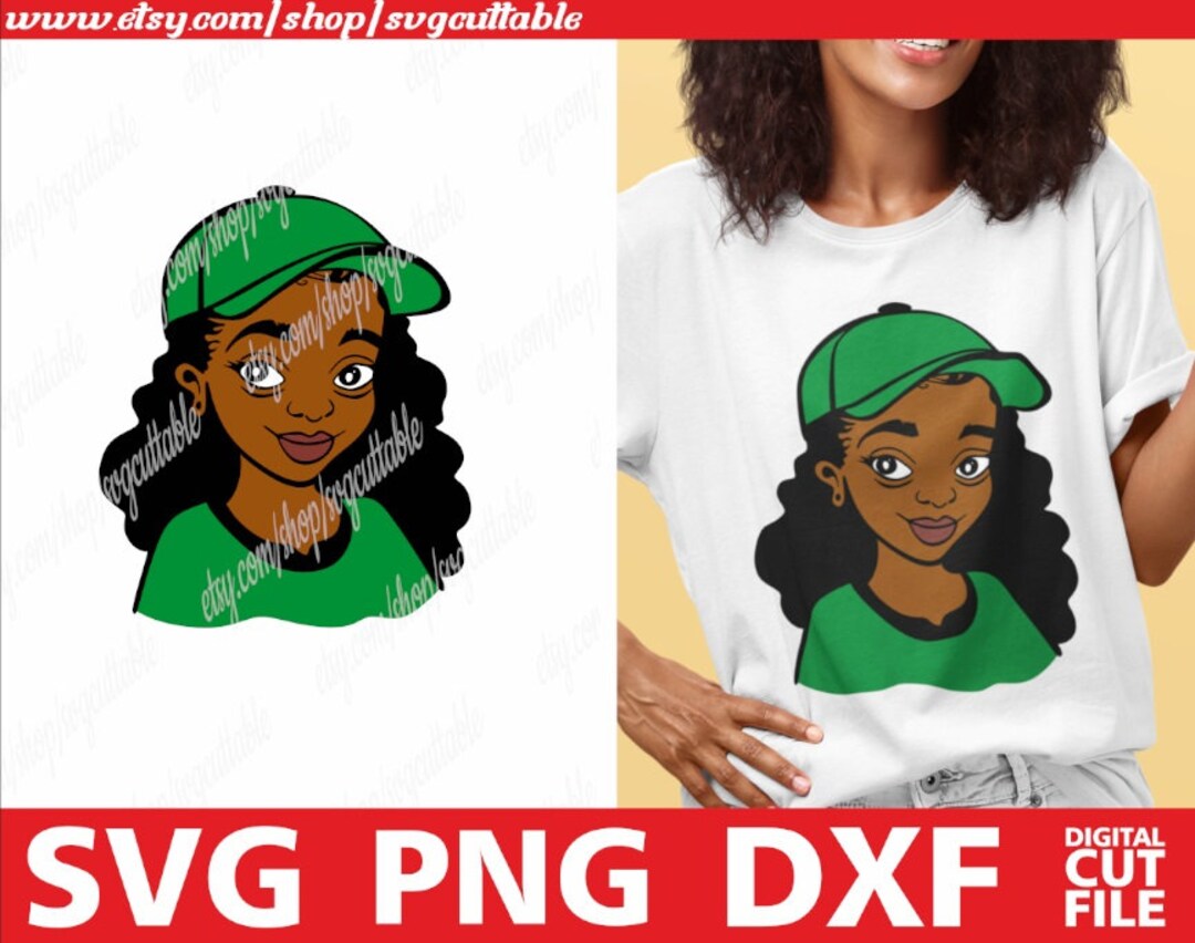 Black Girl With A Cap Svg, Melanin Svg, Black Girl Magic, Afro Hair Svg ...