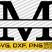 Split Letter Monogram Svg, Letter M Svg ,calligraphy Vector, Font Svg ...