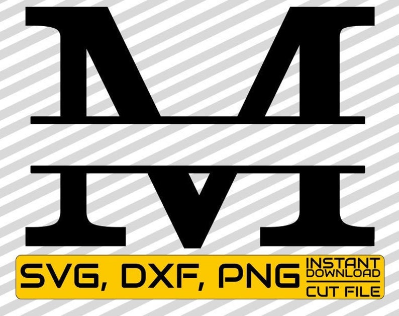 Split Letter Monogram svg Letter M svg Calligraphy vector | Etsy