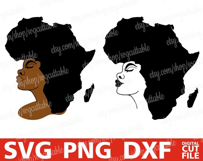 Black Woman Natural Hair Svg - Afro Girl Svg - Svg Cutting File + Eps ...