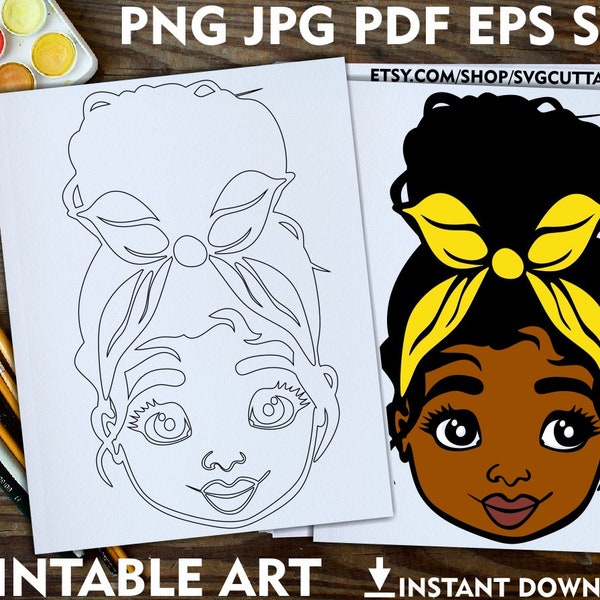 Little Black Girl Svg - Etsy