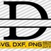 Split Letter Monogram Svg, Letter D Svg ,calligraphy Vector, Font Svg ...