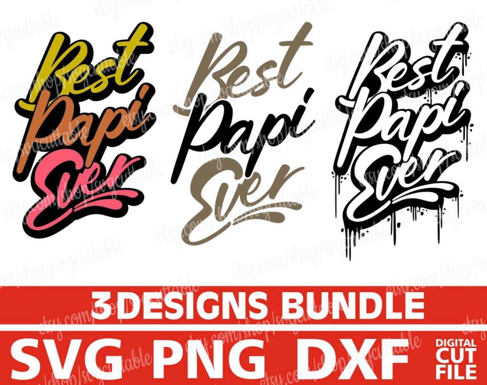 3x Best Papi Ever Designs Bundle svg Daddy svg Fête des - Etsy France