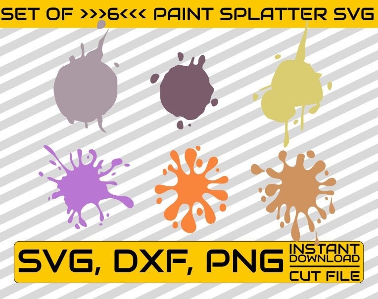 6x Paint Splatter Bundle Svg Splatter Svg Ink Splatter | Etsy