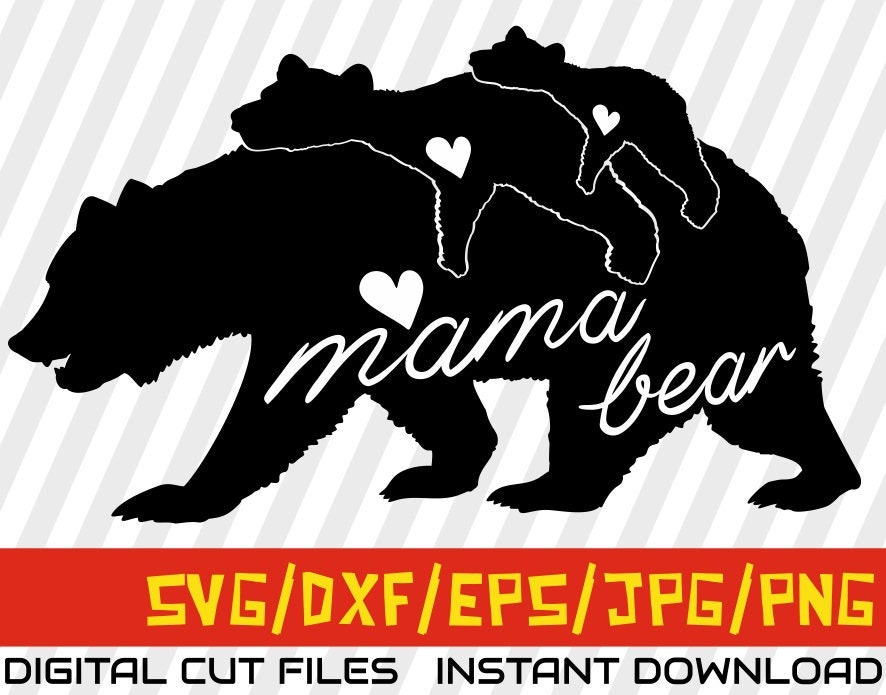 Mama Bear Svg , Family Bears Svg , Cute Kids, Cuttable Vector Files ...