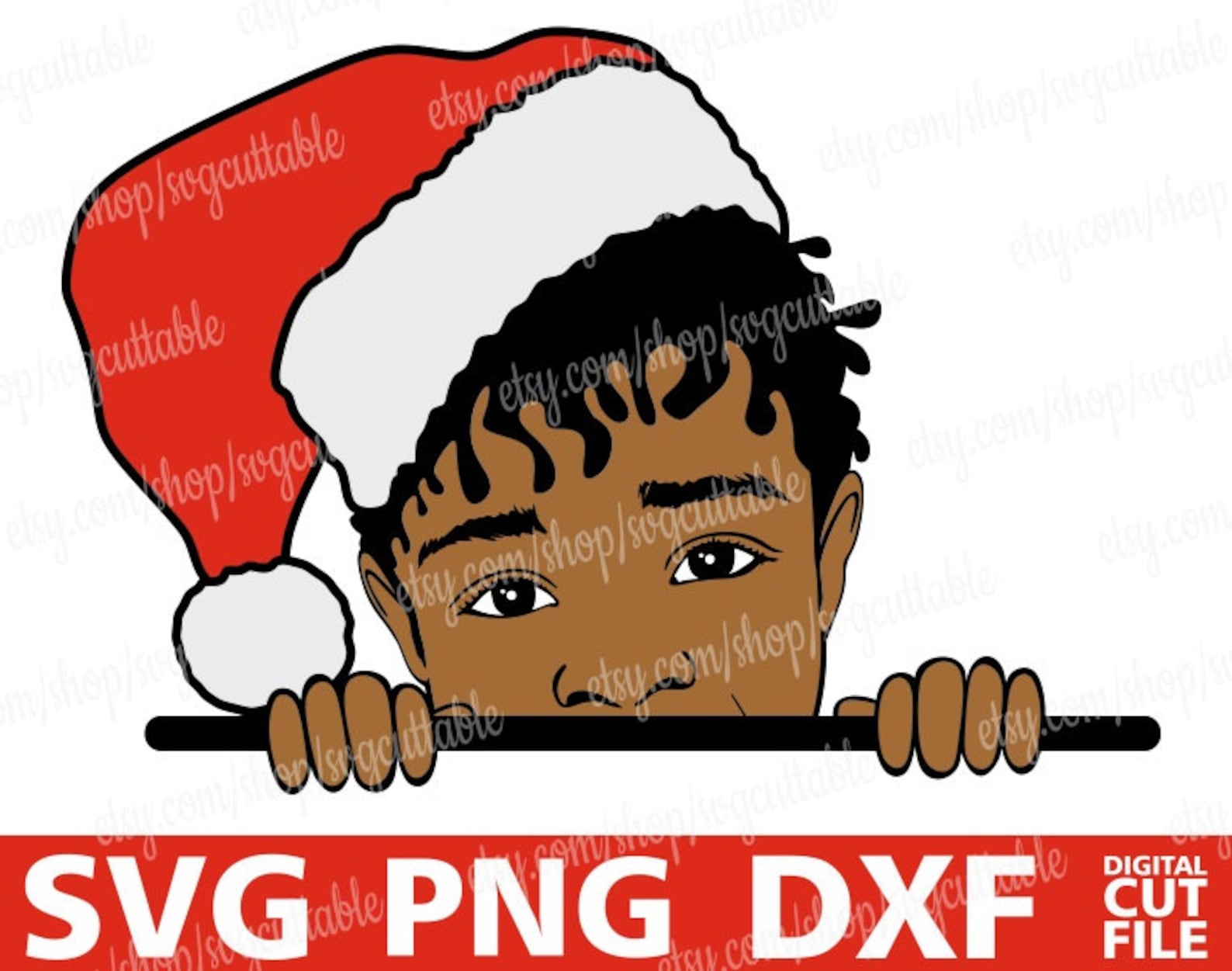 Peeking Black Boy Svg, Santa Hat, Christmas, Peek a Boo Svg ,black Kids ...