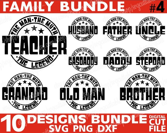 10x Man Svg Bundle the Legend Svg Dad Svg Stepdad Svg the - Etsy