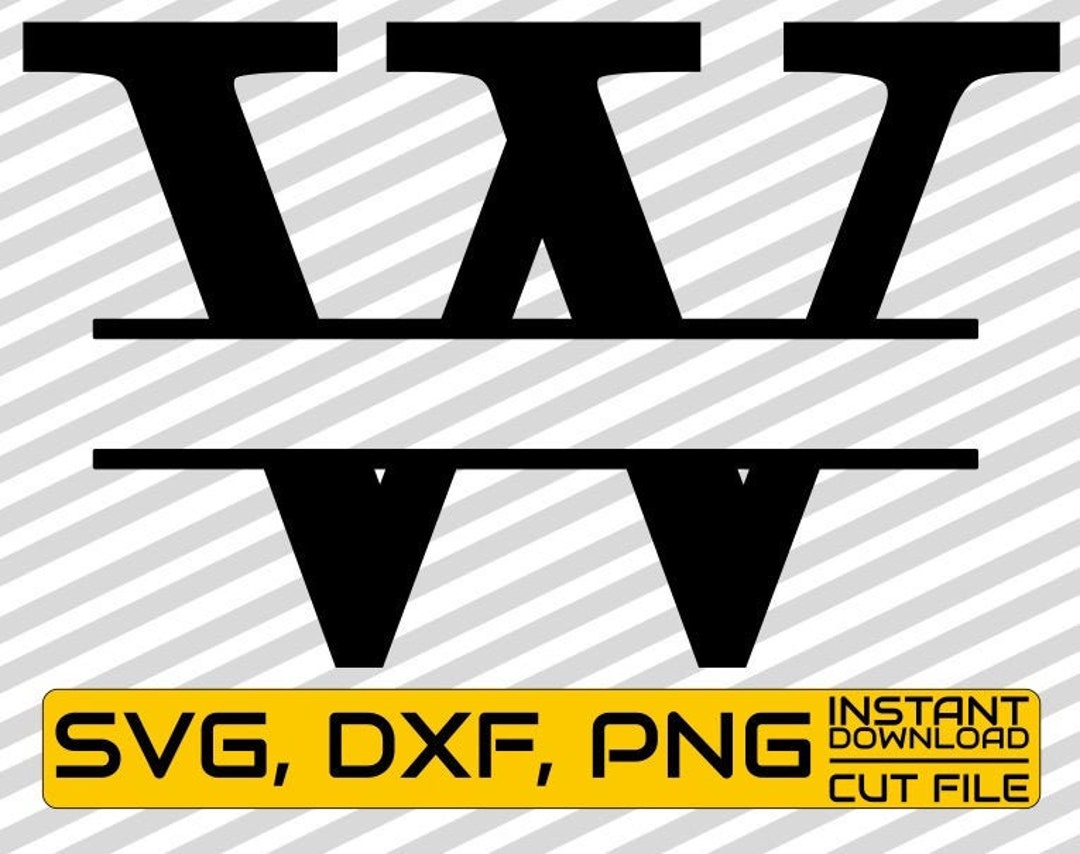 Split Letter Monogram Svg, Letter W Svg ,calligraphy Vector, Font Svg ...