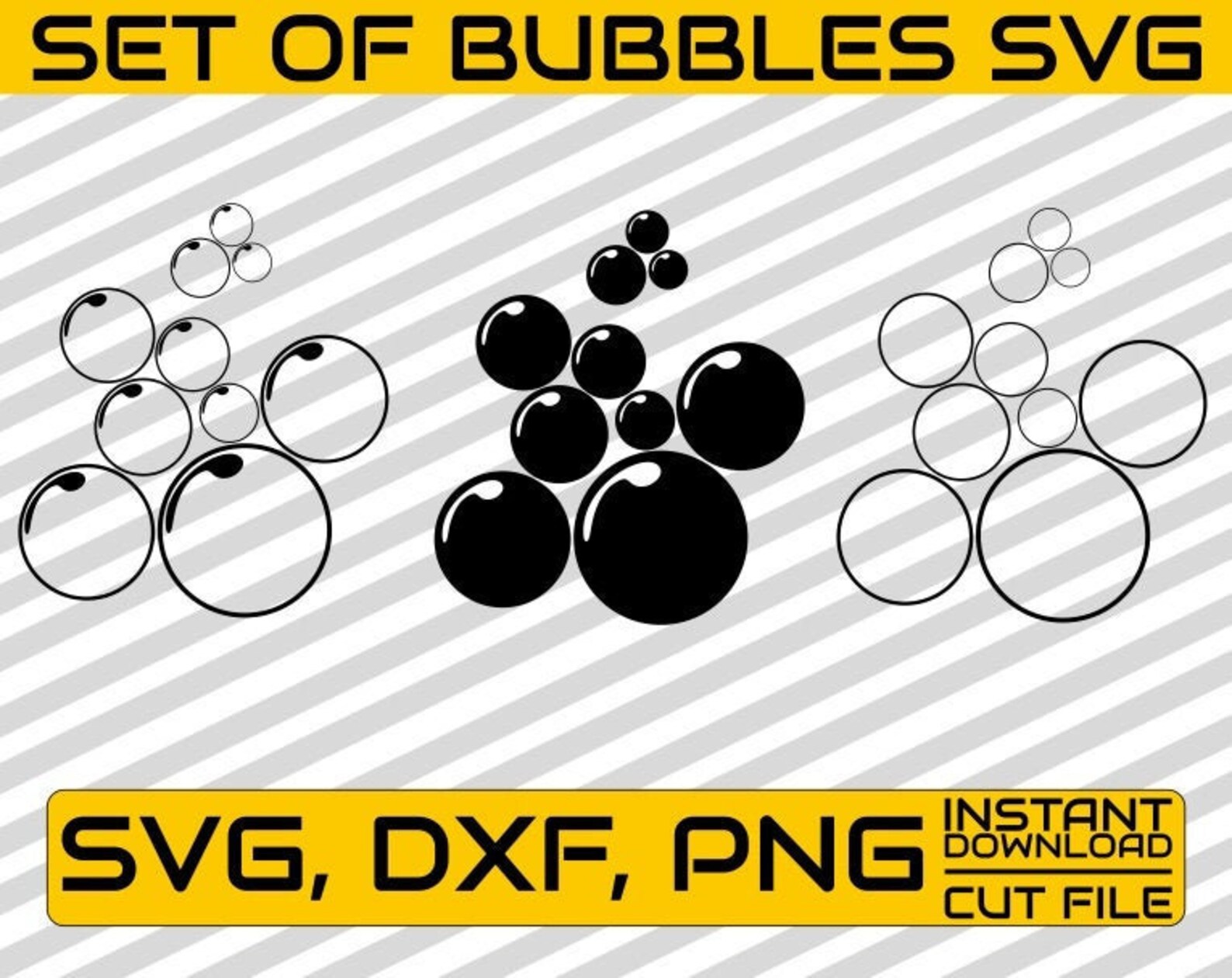 3x Bubble bundle svg soap bubble svg Blowing bubbles | Etsy