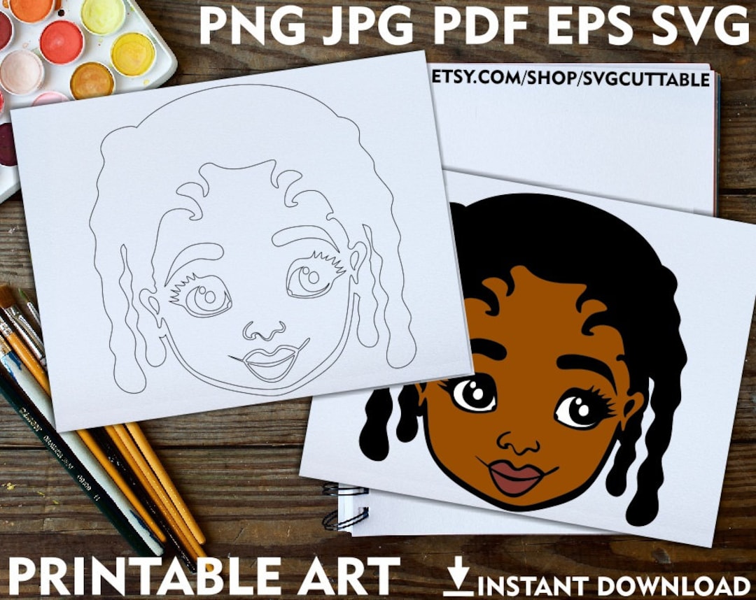Cute Black Girl Coloring Pages, Melanin Png, Black Girl Coloring Pages ...