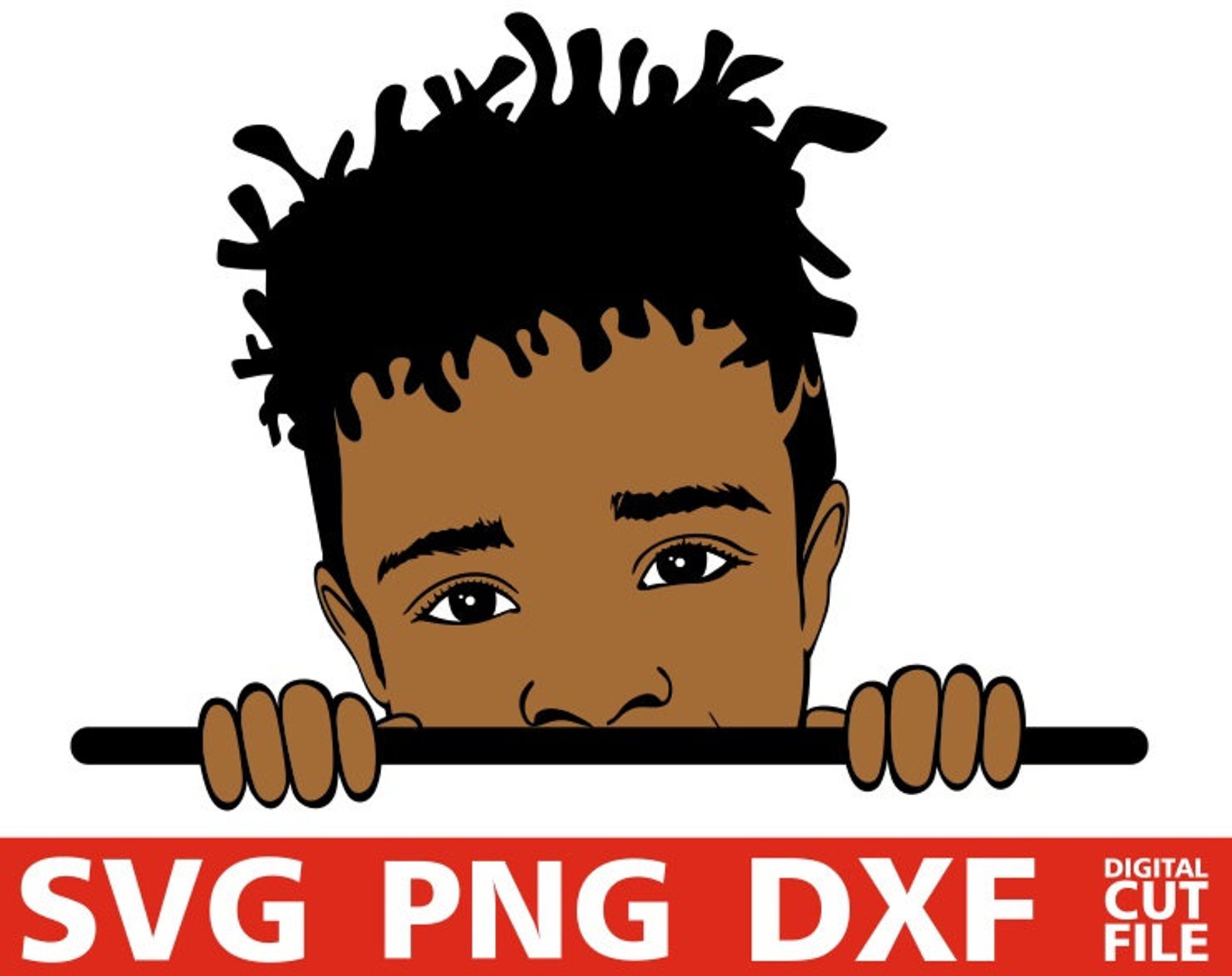 Peeking Boy With Braids Hair Svg Peek a Boo Afro Boy Black | Etsy