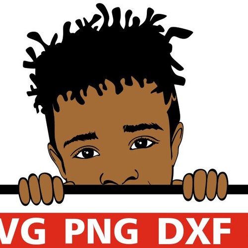 Peeking Boy With Braids Hair Svg Peek a Boo Afro Boy Black - Etsy