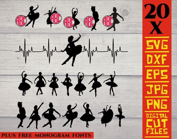 20x Ballet Dancers Bundle Svg Ballerina Clipart Ballerina | Etsy
