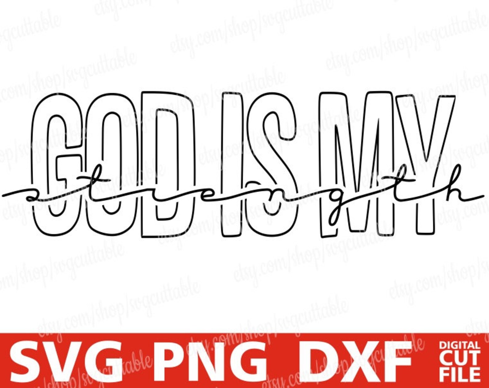 God is my strength svg Christian svg Bible svgPsalm God | Etsy