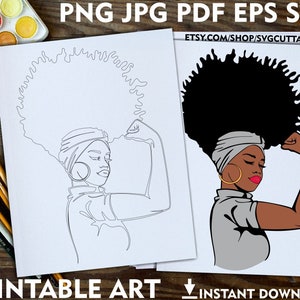 Strong Woman Printable Adult Coloring Page Girl Power Png - Etsy UK