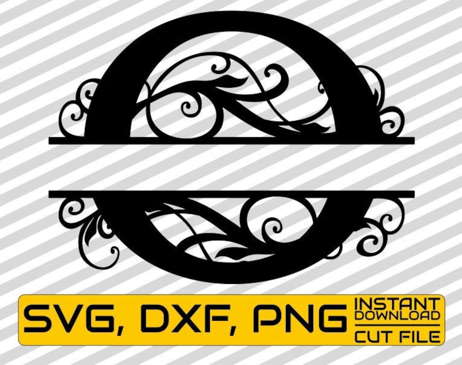 Floral Svg Split Monogram Files Letter O calligraphy Font - Etsy