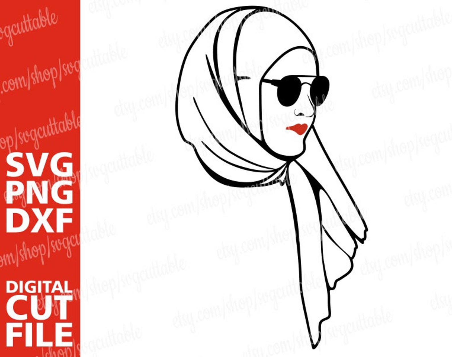 Muslim Woman Svg, Hijab Svg, Arabic Svg, Muslimah Wear, Sunglasses ...