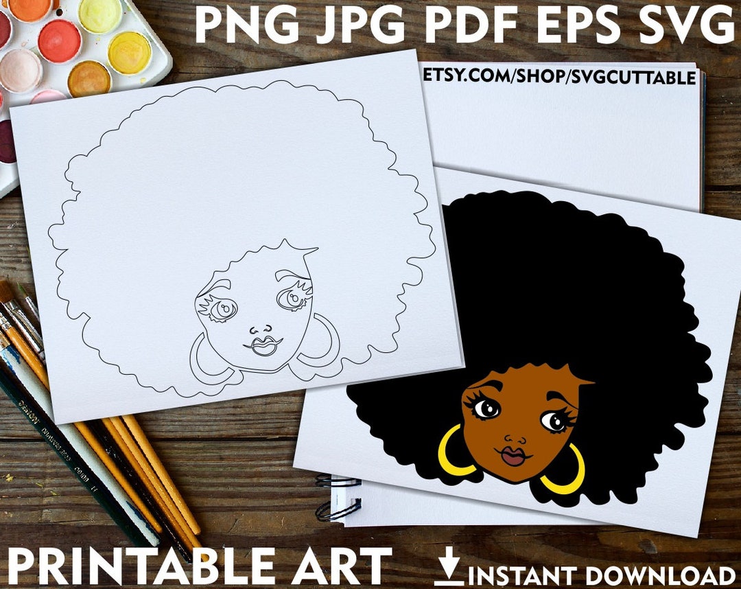 Cute Black Girl Coloring Pages, Princess Pdf, African American ...