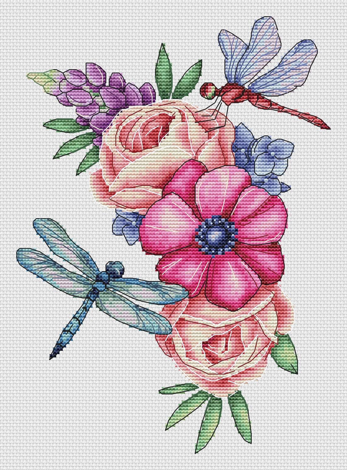 Dragonflies Embroidery Cross Stitch Pattern Cross Stitch PDF | Etsy