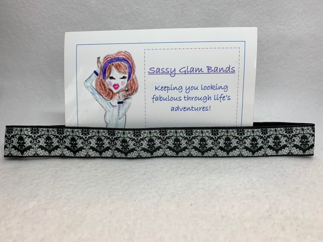 Damask-inspired Pattern With Skulls, Bats, and Spiderwebs on Grosgrain ...