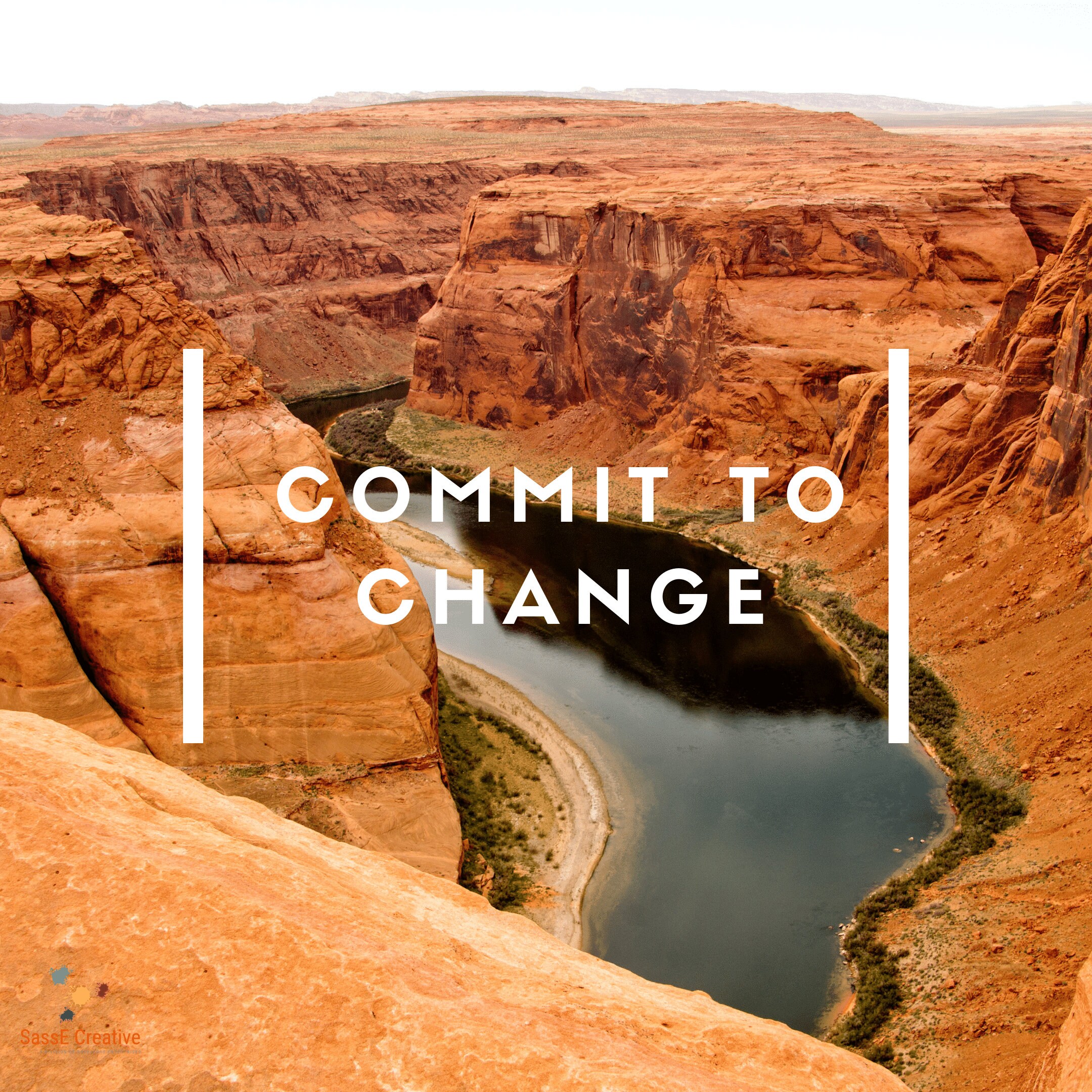 Modern Motivational Poster Commit to Change - Etsy