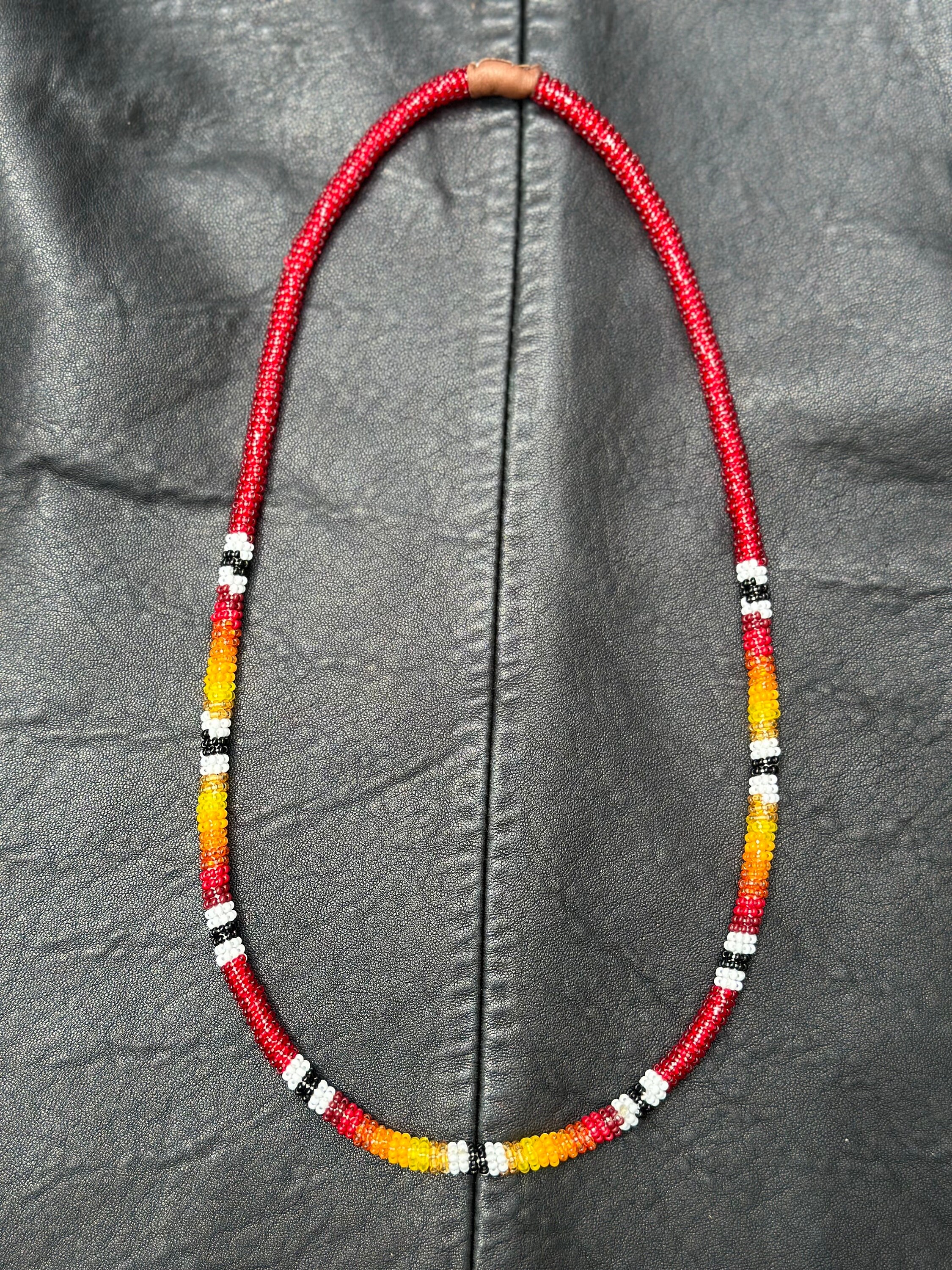 Fire Colors Single Strand Beaded Necklace - Etsy