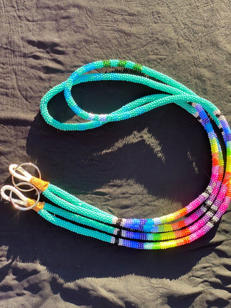 Neon Series Fully Beaded Rope Lanyard Badge Holders - Etsy