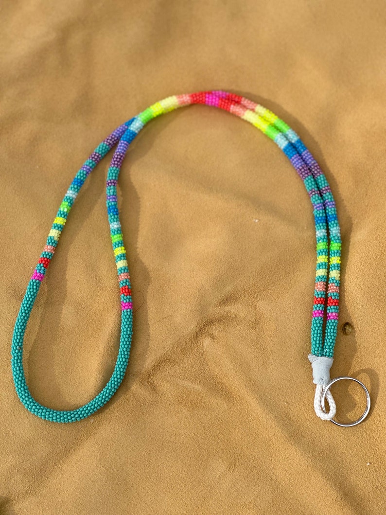 Neon Series Fully Beaded Rope Lanyard Badge Holders - Etsy