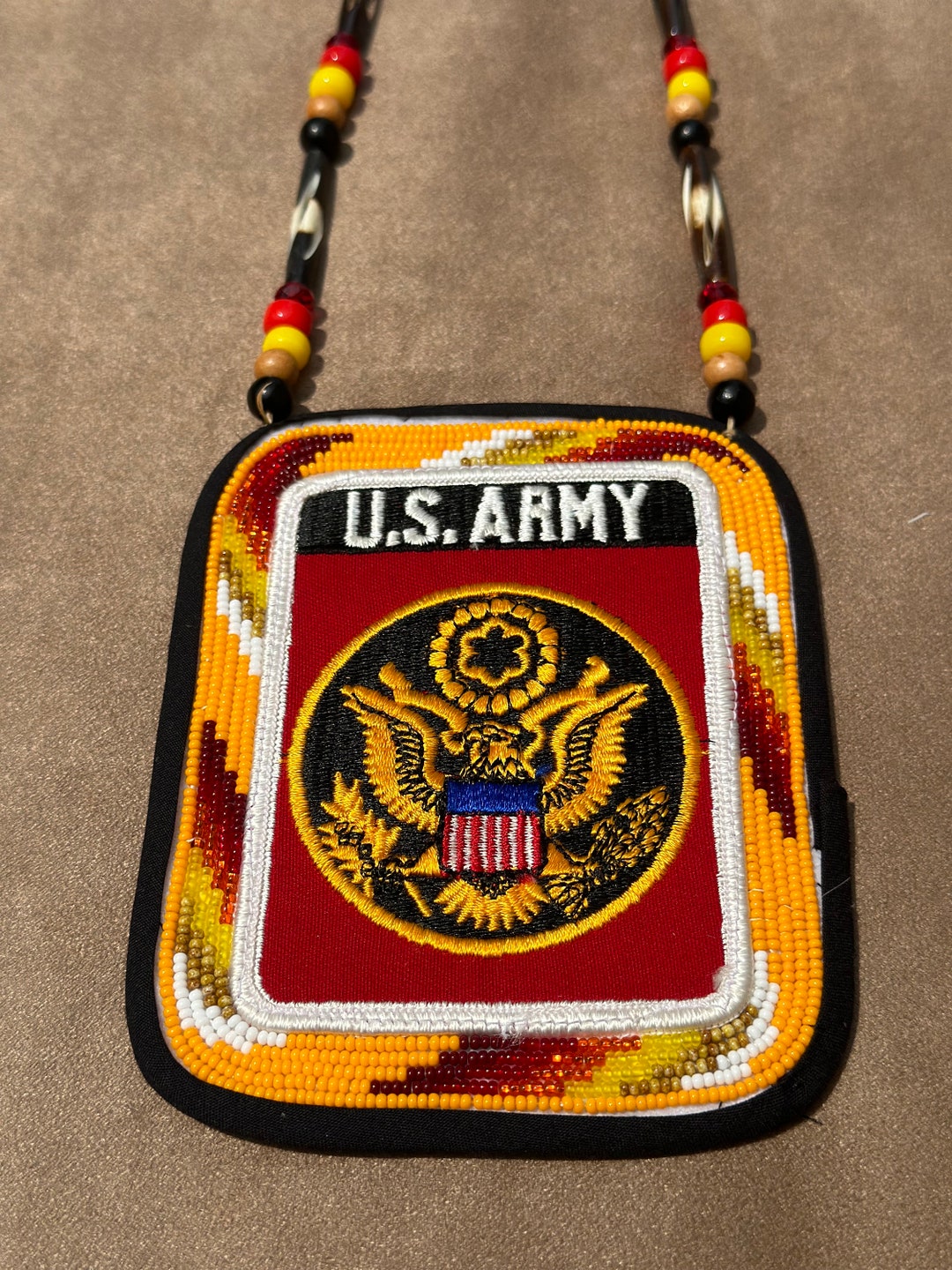 Beaded Medallion United States Army Beaded Patch - Etsy