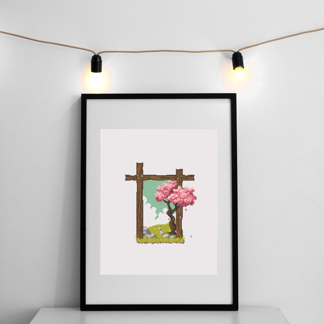 Cherry Tree PIXEL ART Print - Etsy