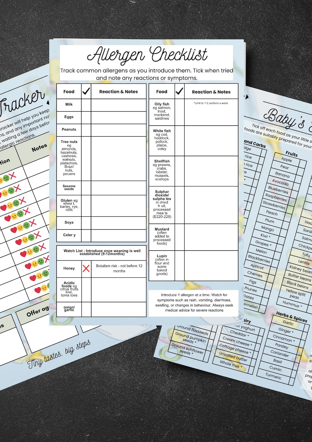 Baby Weaning Bundle - Little Bites Edition | First Foods, Allergy Log ...