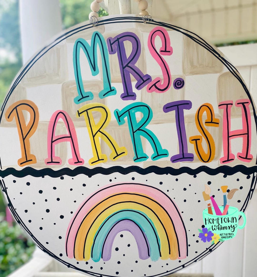 Pastel Rainbow Door Hanger - Etsy