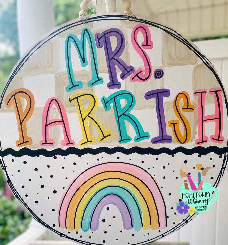 Pastel Rainbow Door Hanger - Etsy