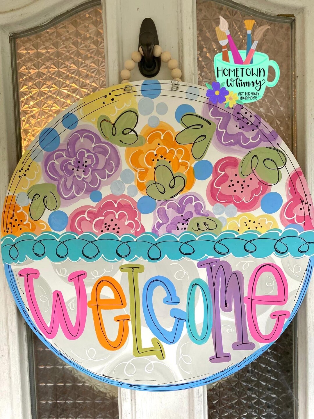 Pastel Floral Dot Door Hanger - Etsy