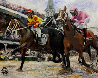 Horse Racing Art Print - Etsy