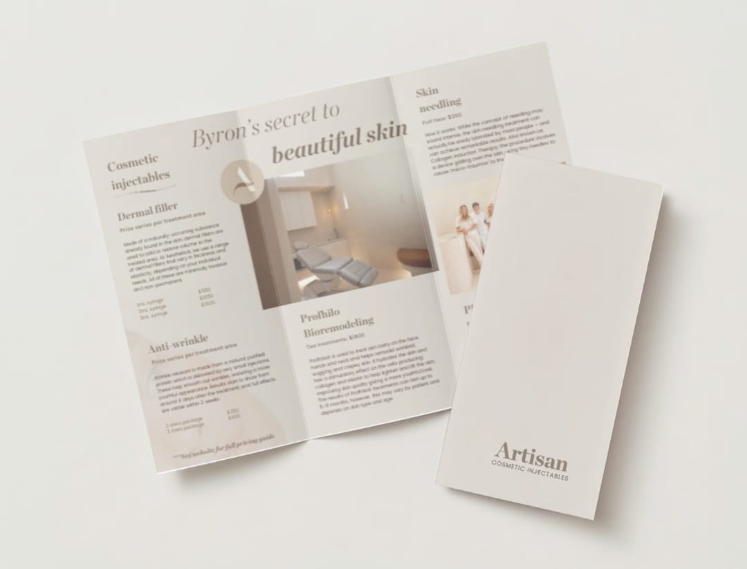 Simplistic, Minimalist Aesthetic Tri-fold Brochure/pricelist, Editable ...