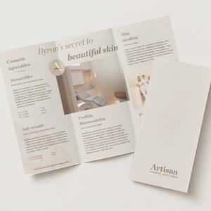 Simplistic, Minimalist Aesthetic Tri-fold Brochure/pricelist, Editable ...