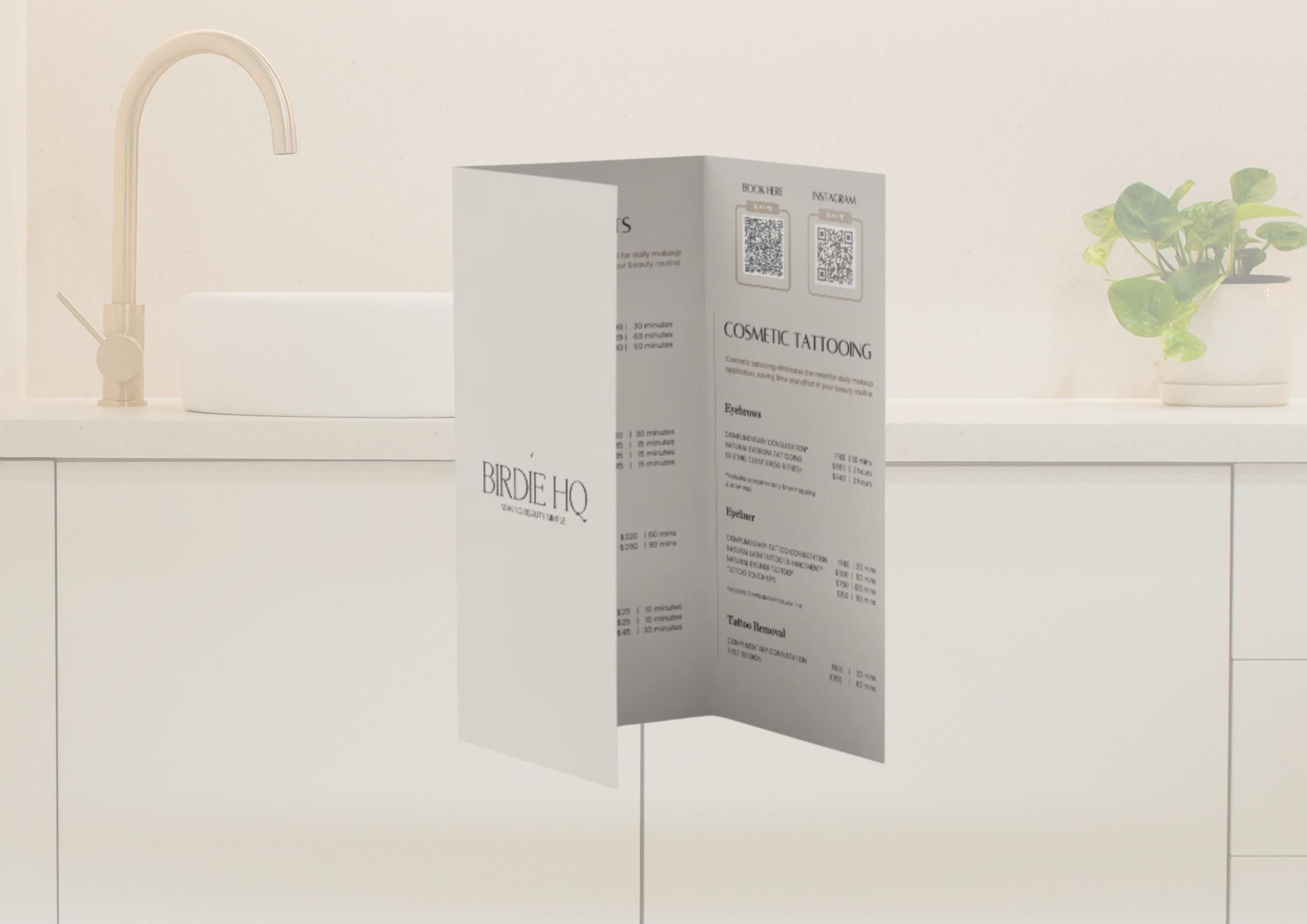 Minimalist, Neutral Trifold Brochure Pamphlet/pricelist, Editable ...
