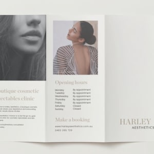 Chic, Minimalist Trifold Brochure Pamphlet, Editable Template for ...