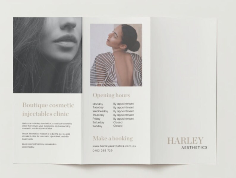 Chic, Minimalist Trifold Brochure Pamphlet, Editable Template for ...