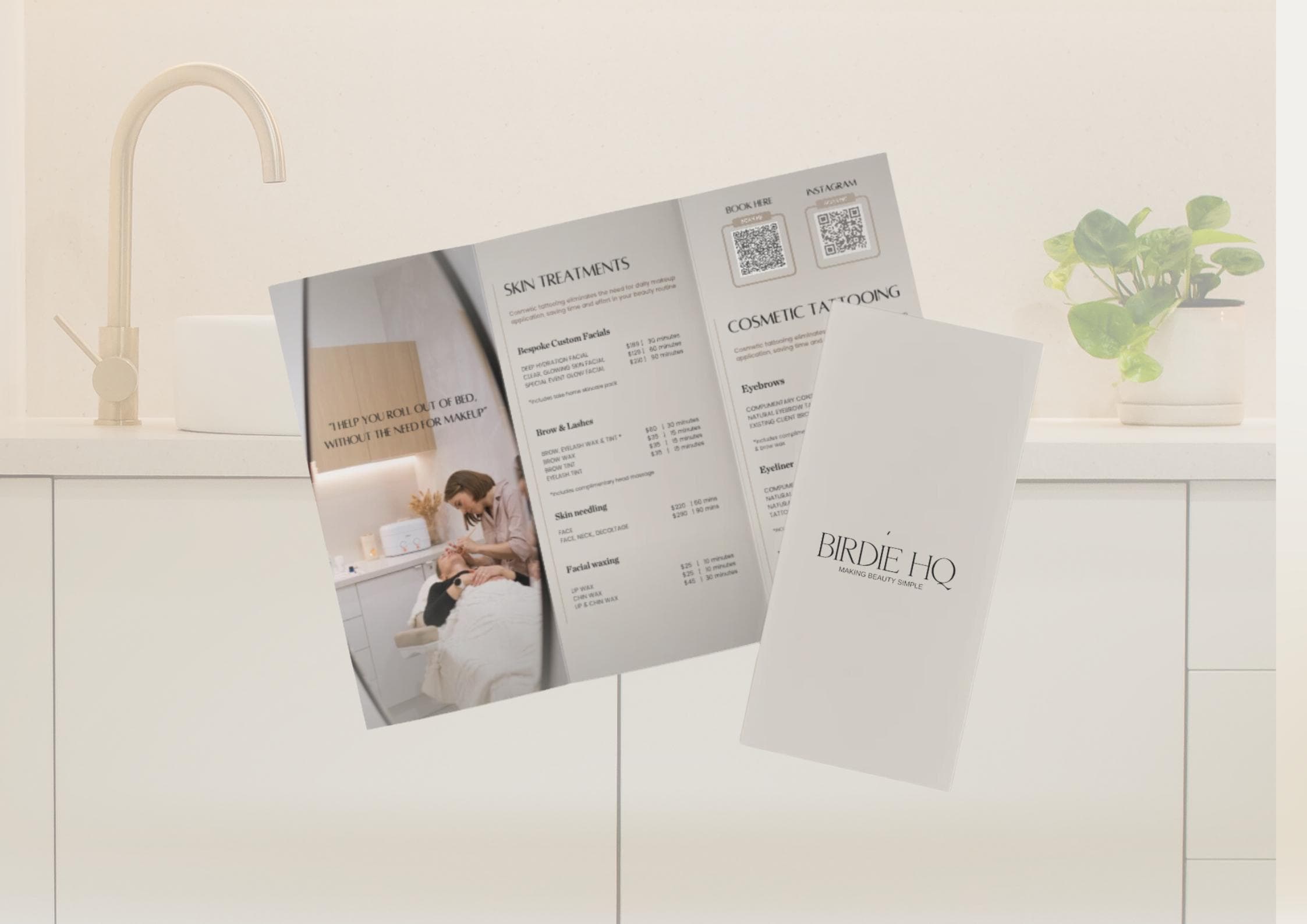 Minimalist, Neutral Trifold Brochure Pamphlet/pricelist, Editable ...