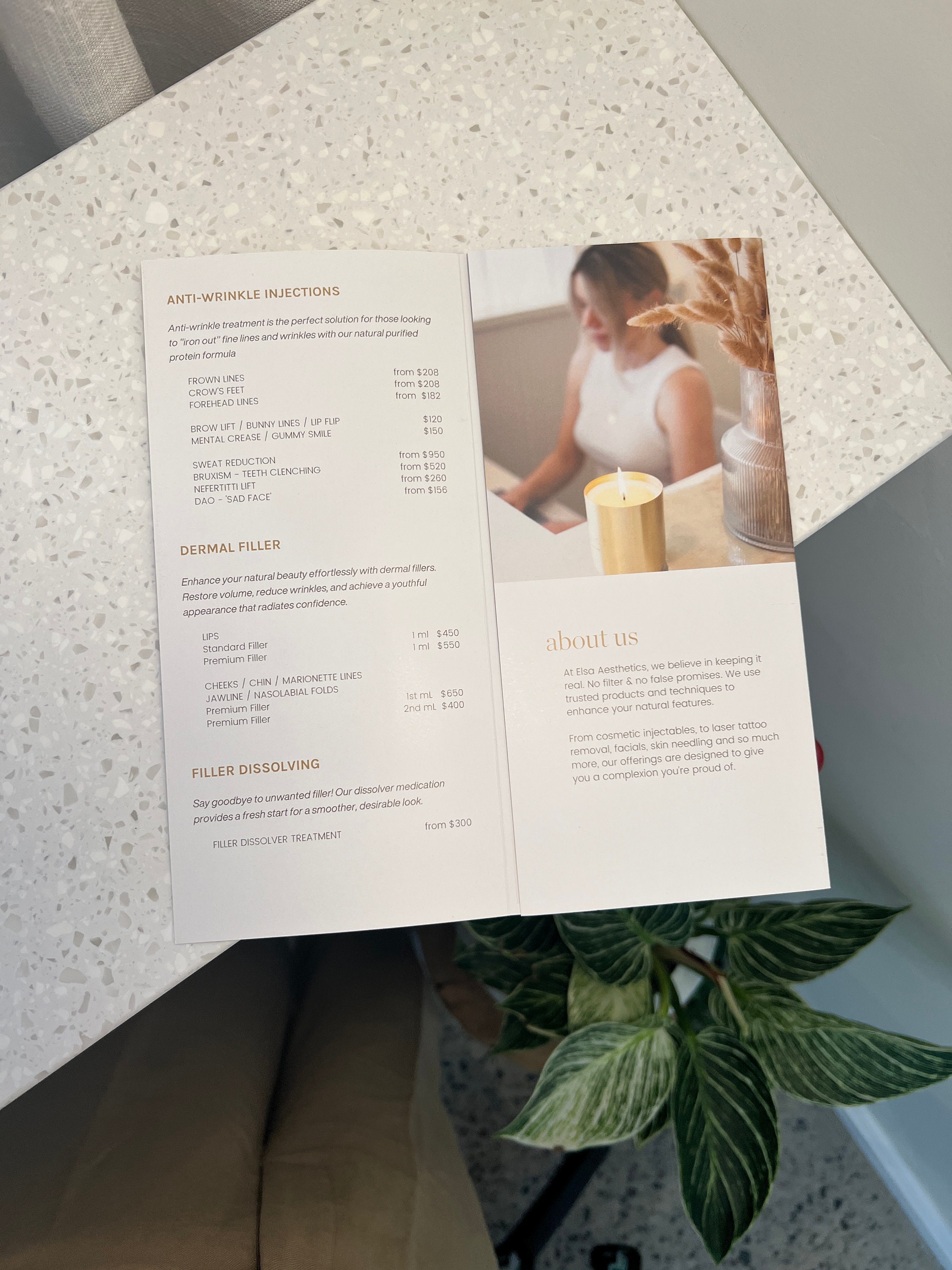 Minimalist Trifold Brochure Pamphlet, Editable Template for Skincare ...