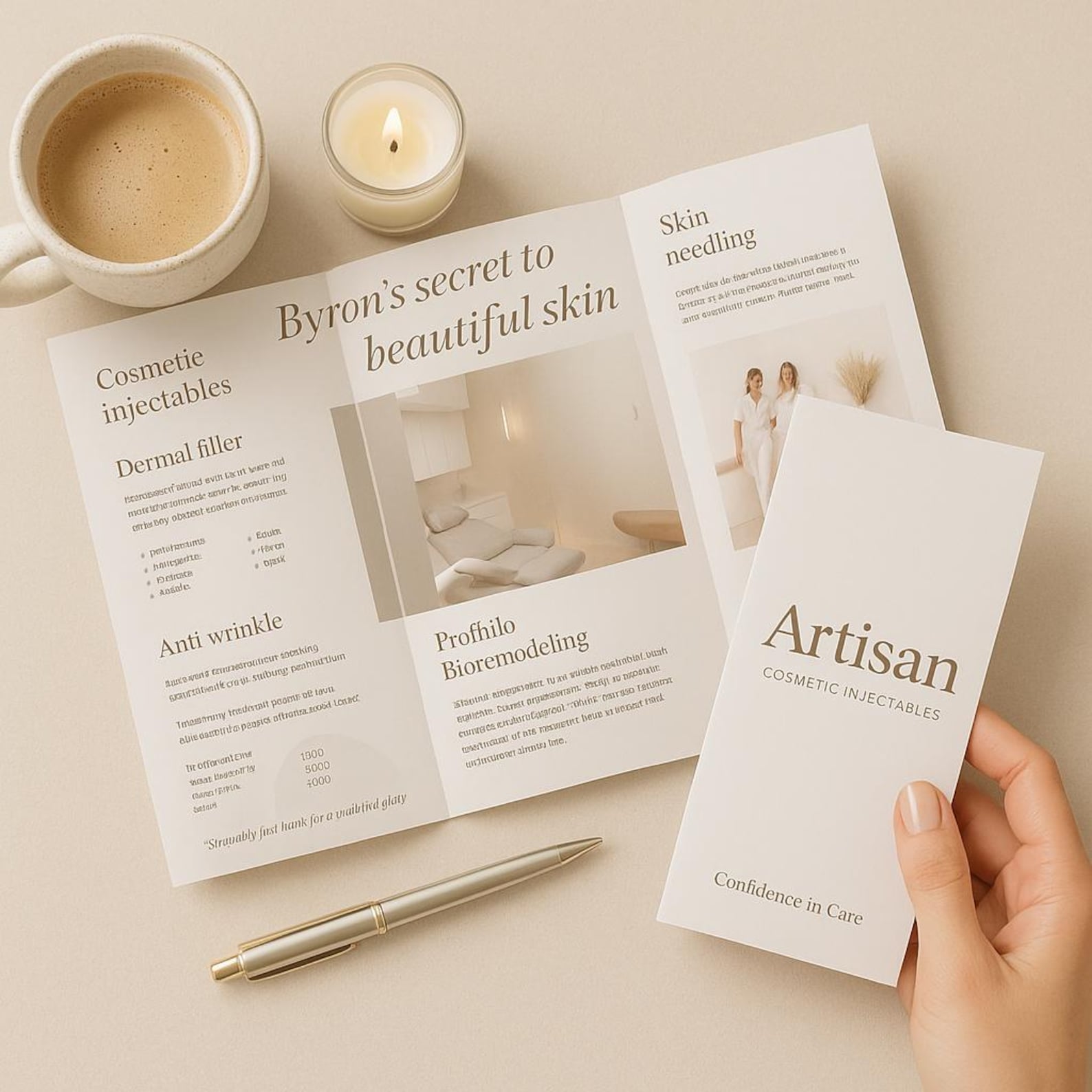 Aesthetic Clinic Trifold Brochure Template, Minimalist Pricelist ...