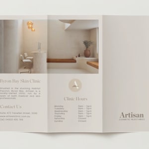 Simplistic, Minimalist Aesthetic Tri-fold Brochure/pricelist, Editable ...