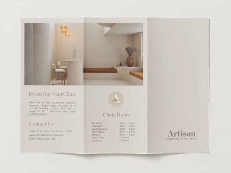 Simplistic, Minimalist Aesthetic Tri-fold Brochure/pricelist, Editable ...