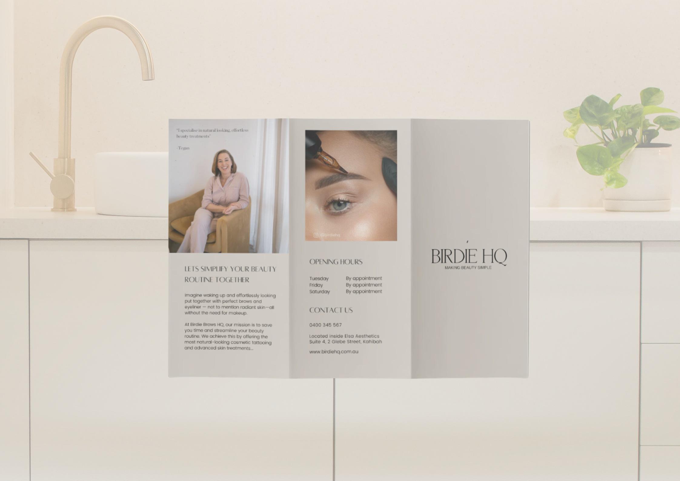 Minimalist, Neutral Trifold Brochure Pamphlet/pricelist, Editable ...