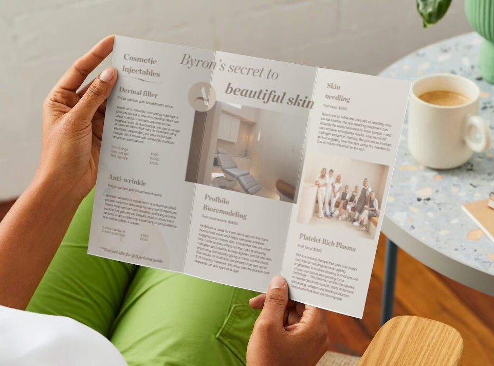 Simplistic, Minimalist Aesthetic Tri-fold Brochure/pricelist, Editable ...