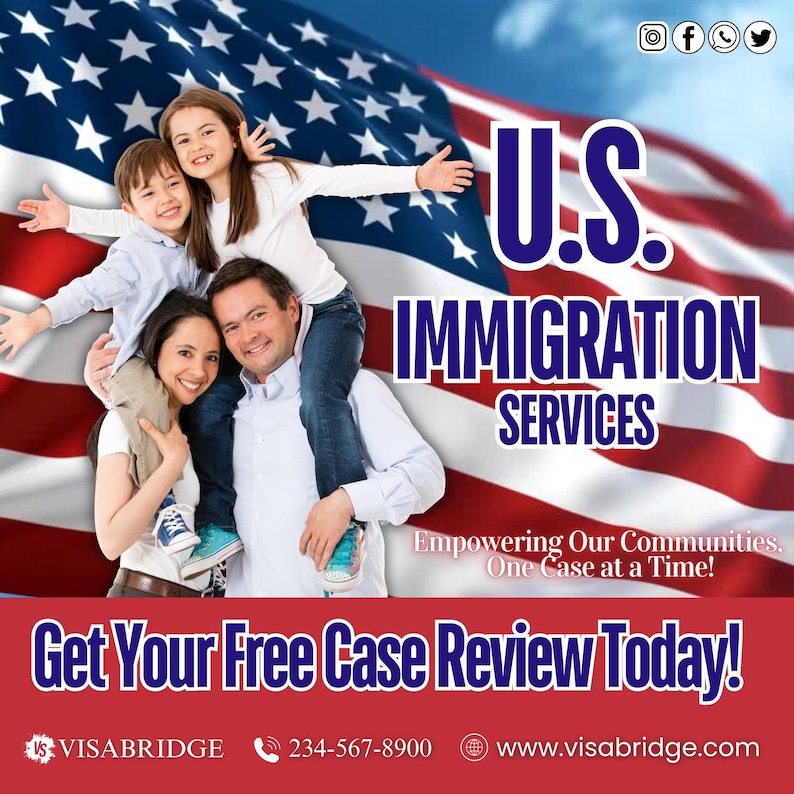 Immigration Service Flyer – Editable Canva Template for US Visa Lawyers ...